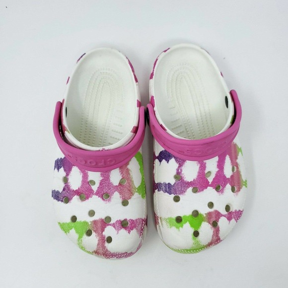 CROCS | Shoes | Crocs Kids Multi Tie Dye Drip Classic Clogs J Slides ...